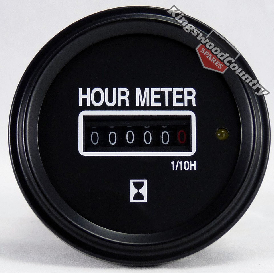 Speco 2" Hour Meter Gauge 12/24 Volts NEW 523-01 Universial 50mm Black ...