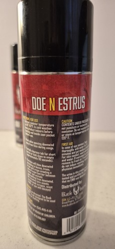 Buck Bomb Doe N Estrus Hunting Premium Deer Urine Spray Can 2 count 6 ...
