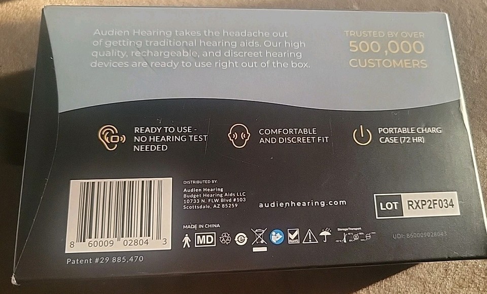 Audien ATOM PRO 2 Wireless Rechargeable OTC Hearing Aid Open Box | eBay