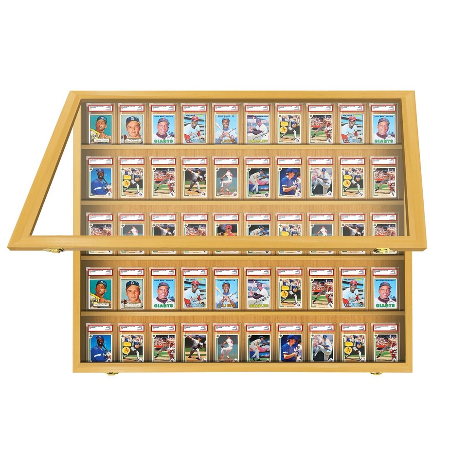 Baseball Card Display Case Sports Card Frame Lockable -Holds 50 PSA ...