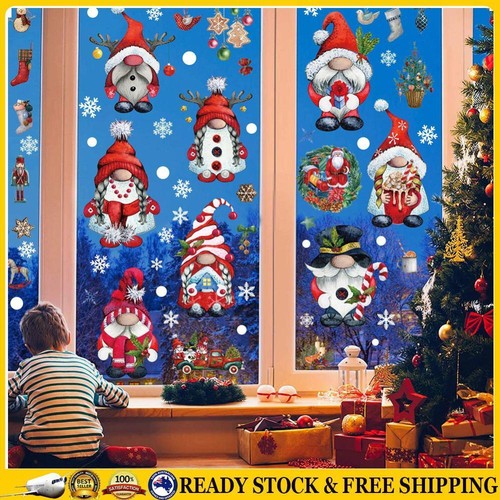 9 Sheets Christmas Sticker PVC Dwarf Wall Stickers for Bedroom Living ...