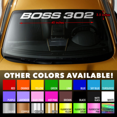 Windshield Banner Vinyl Decal Sticker 40x3.5" for BOSS 302 MUSTANG USA ...