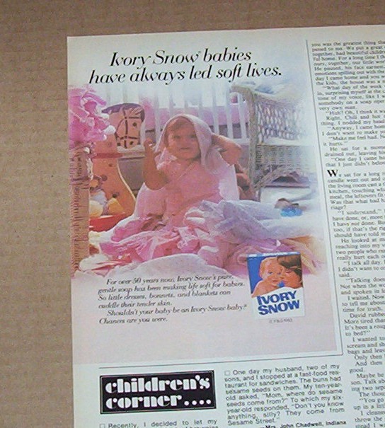1984 print ad - Ivory Snow baby diaper clothing laundry CUTE Procter ...