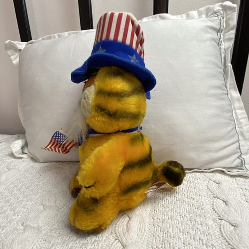 Vintage 1981 Dakin Garfield Patriotic Uncle Sam Plush Stuffed Animal 8 ...