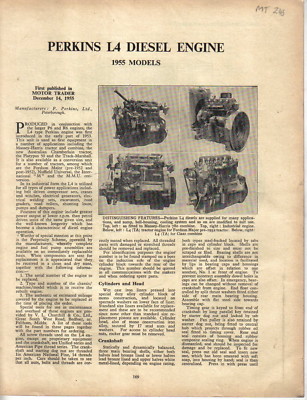 Perkins L4 Diesel Engine Motor Trader Service Data No. 245 1955 models ...