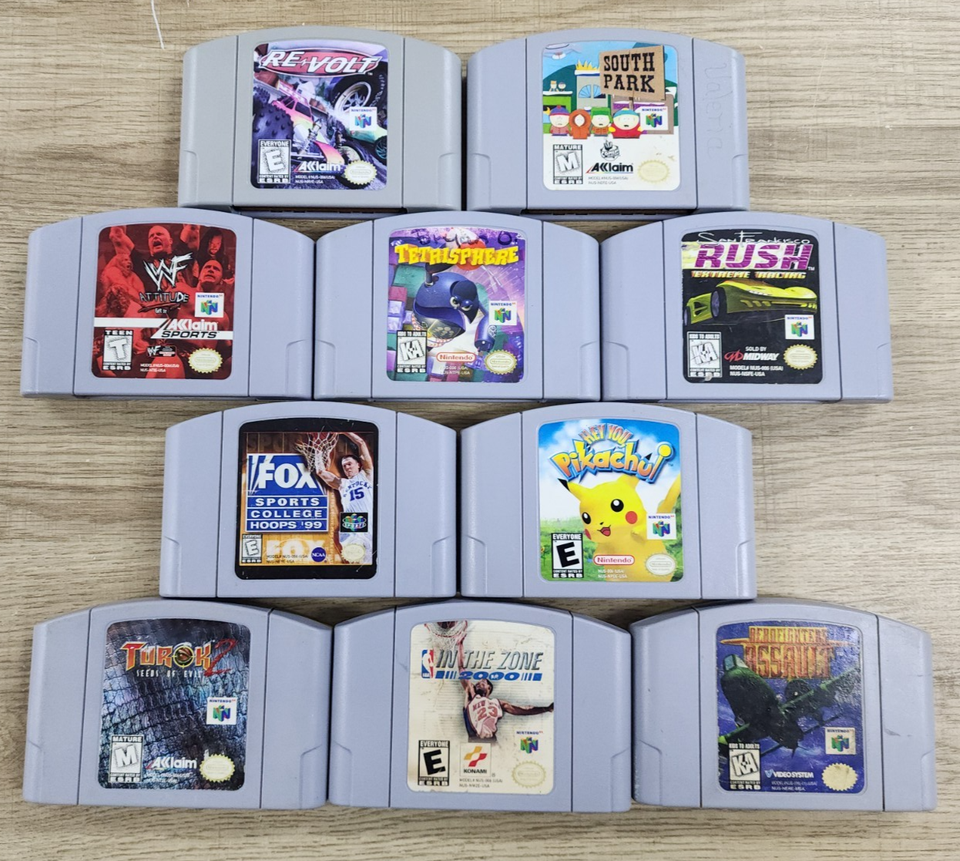 40 USED WORKING AUTHENTIC NINTENDO 64 GAMES LOT - NINTENDO 64 - (LOT h ...
