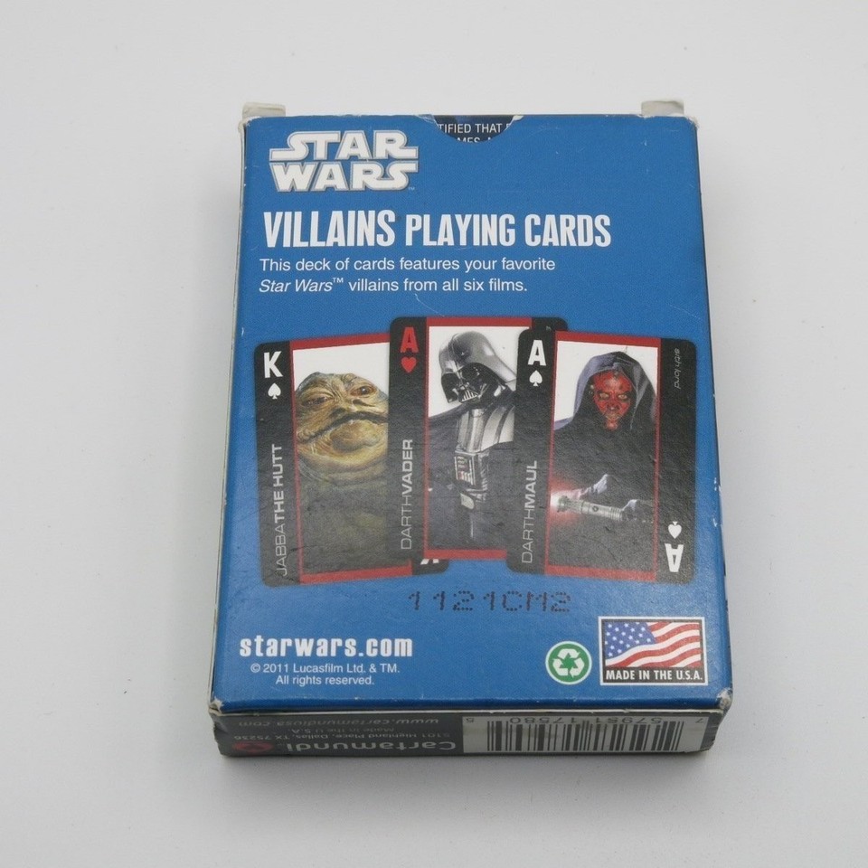 Star Wars Villains Playing Cards Cartamundi 52 - Card Deck 2011 | eBay