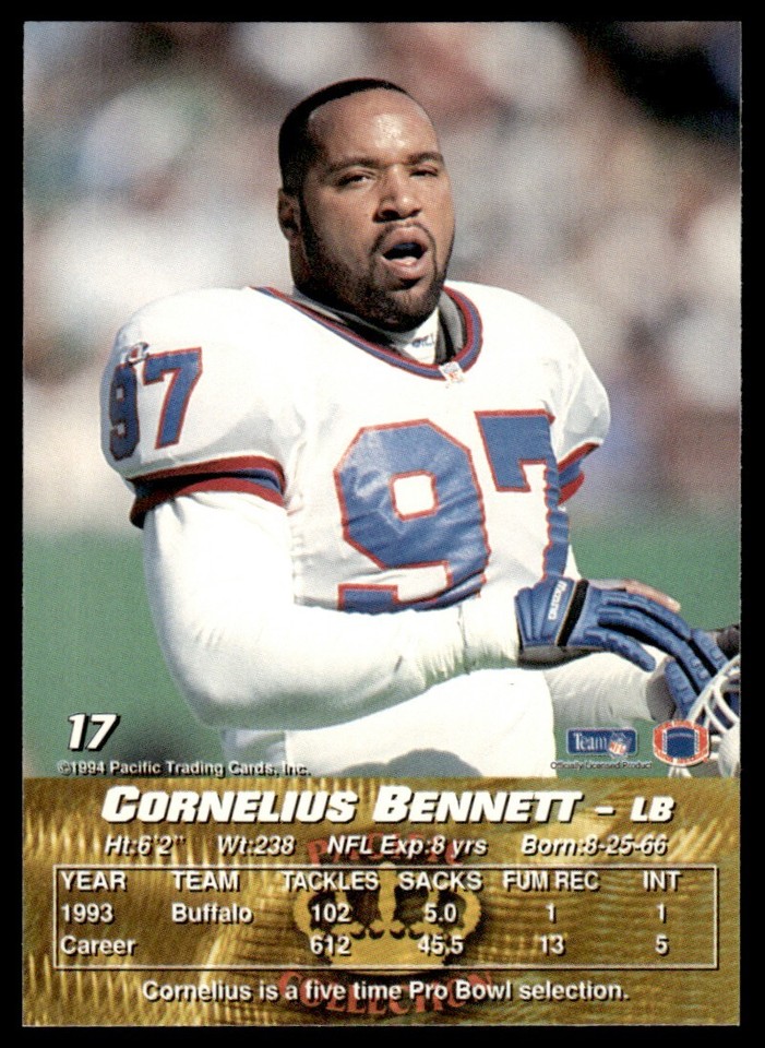 1994 Pacific Cornelius Bennett Buffalo Bills #17 | eBay