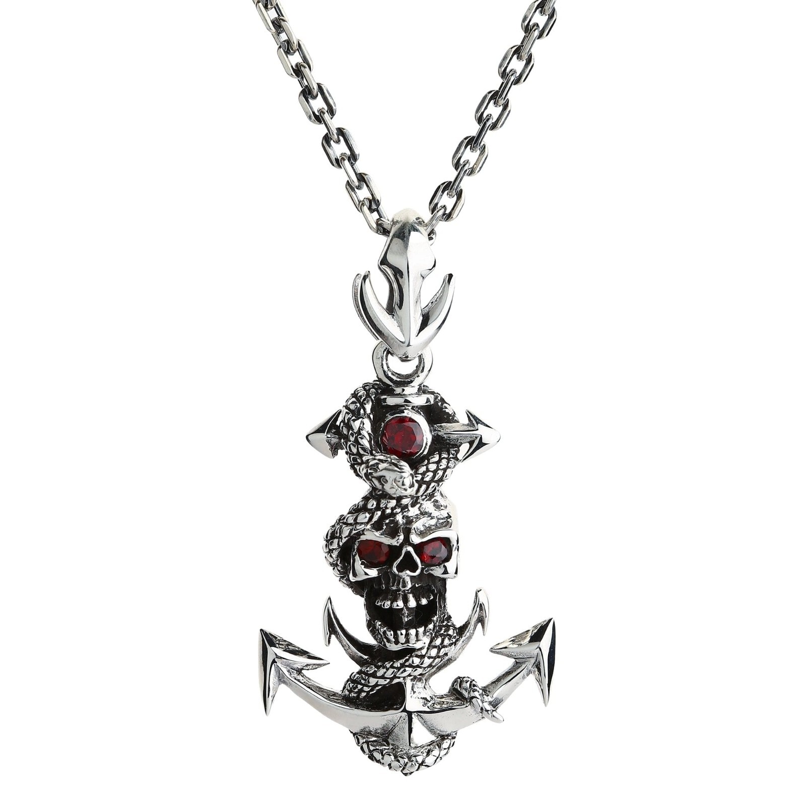 Snake Rope Skull Anchor Pendant | eBay