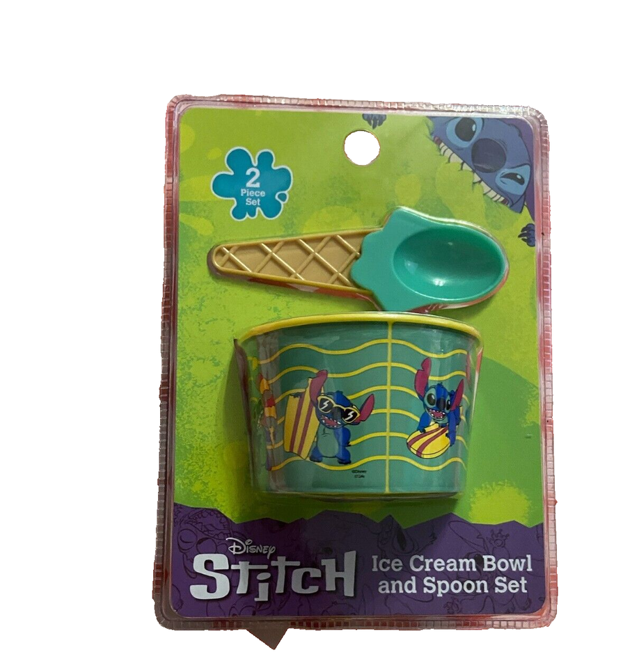 DISNEY STITCH SET ( 1 Set Ice Cream Bowl Ice Cream Bowl with Spoon ...