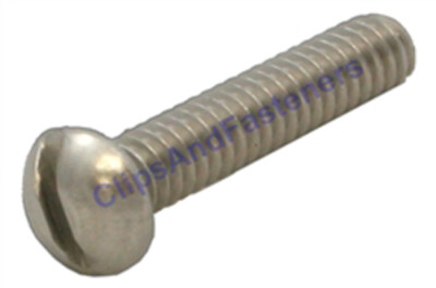 AMZ Clips And Fasteners 100 8-32 X 1/4 Slotted Rd Hd Mach Screw 18-8 ...