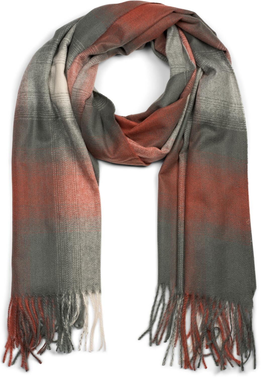 Unisex Schal Karo Muster Fransen, Winter, Stola, Feinstrick Strickschal ...