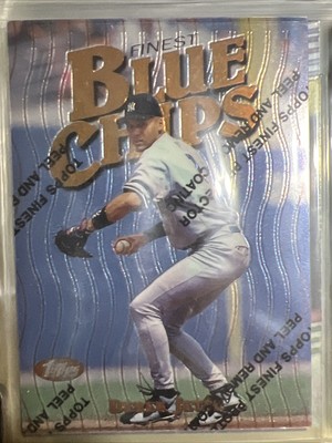 Derek Jeter New York Yankees 1997 Topps Finest Blue Chips #15 promo ...