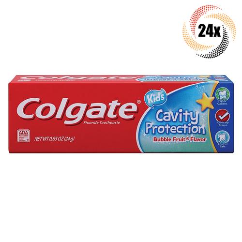 Full Box 24x Packs Colgate Cavity Protection Bubble Fruit Toothpaste ...
