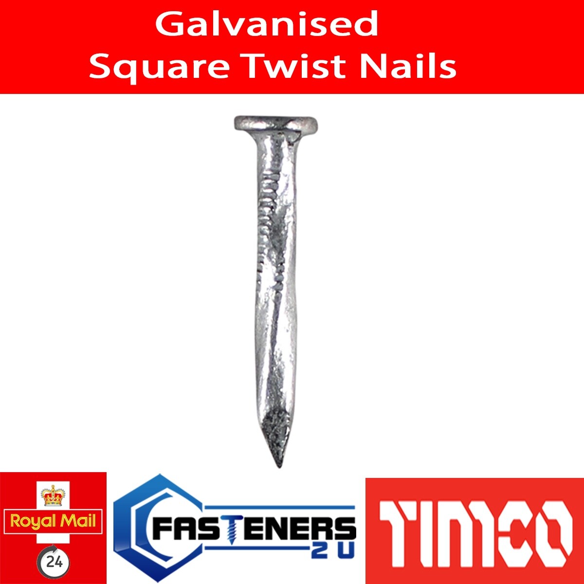 TIMco 30mm 40mm Galvanised Square Twist Nails, Joist Hanger Cladding ...