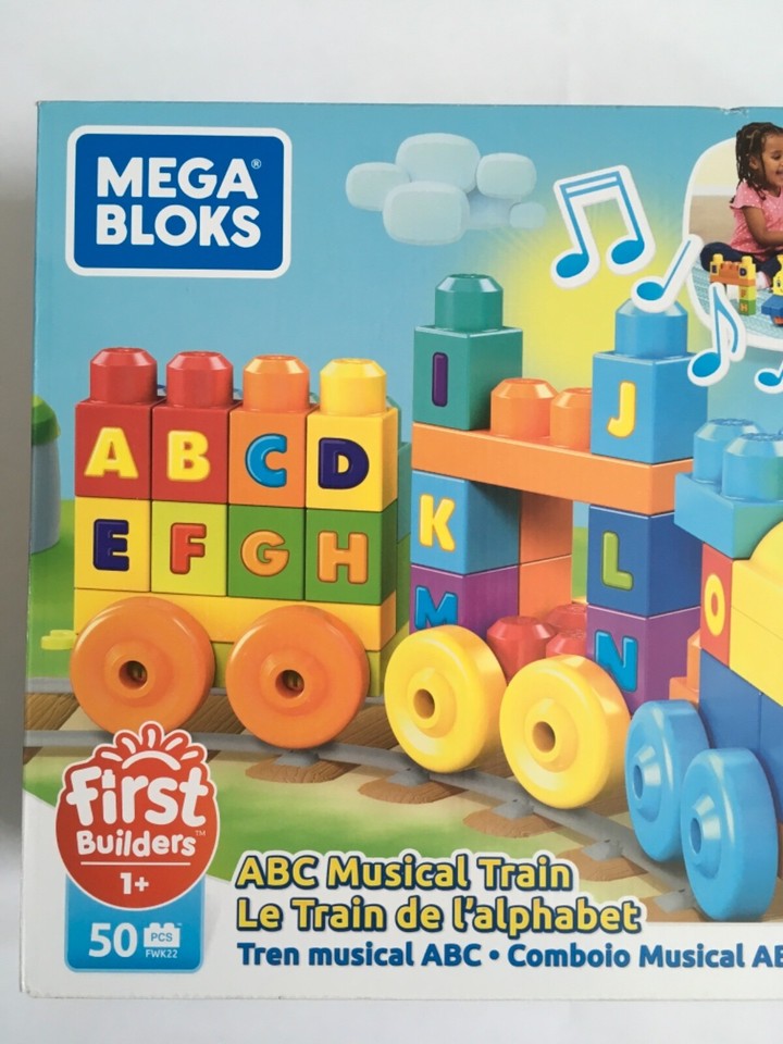 Mega Bloks ABC Musical Train Building Set, 50 pieces - First Builders ...