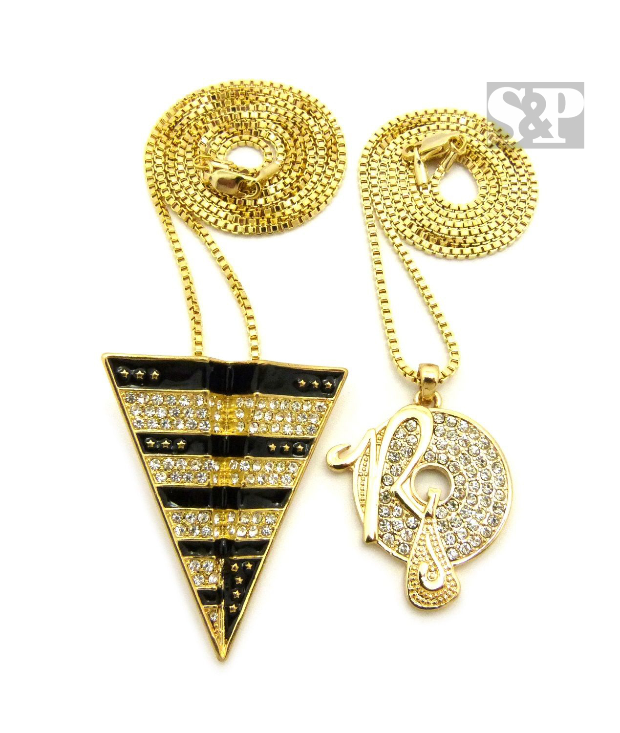 ICED GOLD PT CZ ROCAFELLA & PAPER PLANE PENDANT BOX CHAINS HIP HOP ...