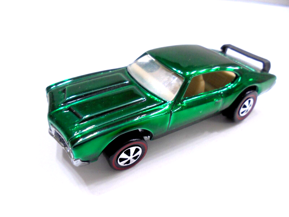 Hot Wheels Olds 442 Redline Spectraflame GREEN Open-Hood CUSTOM REPLICA ...