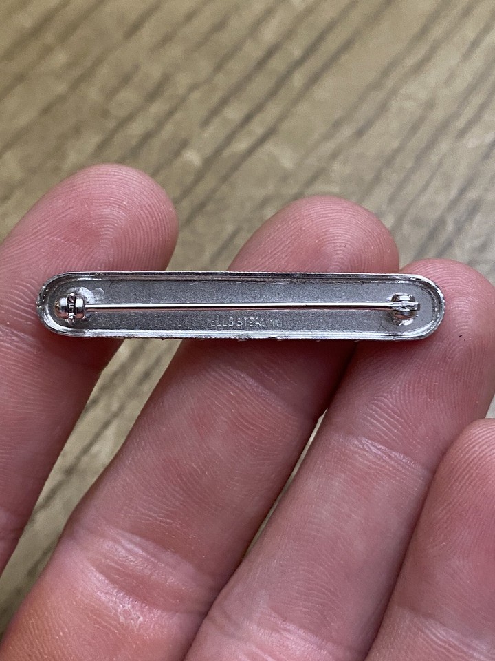 925 Sterling Silver Vintage Wells Designer Signed Bar Design Pin Brooch ...