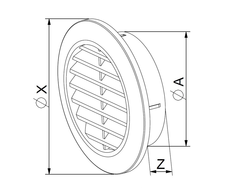 Round Air Vent Grille 42mm / 50mm Door Furniture Round Ventilation ...
