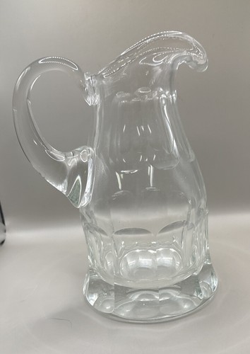 Moser Glass Pope Water Pitcher Applied Handle Hand Blown Vintage | eBay