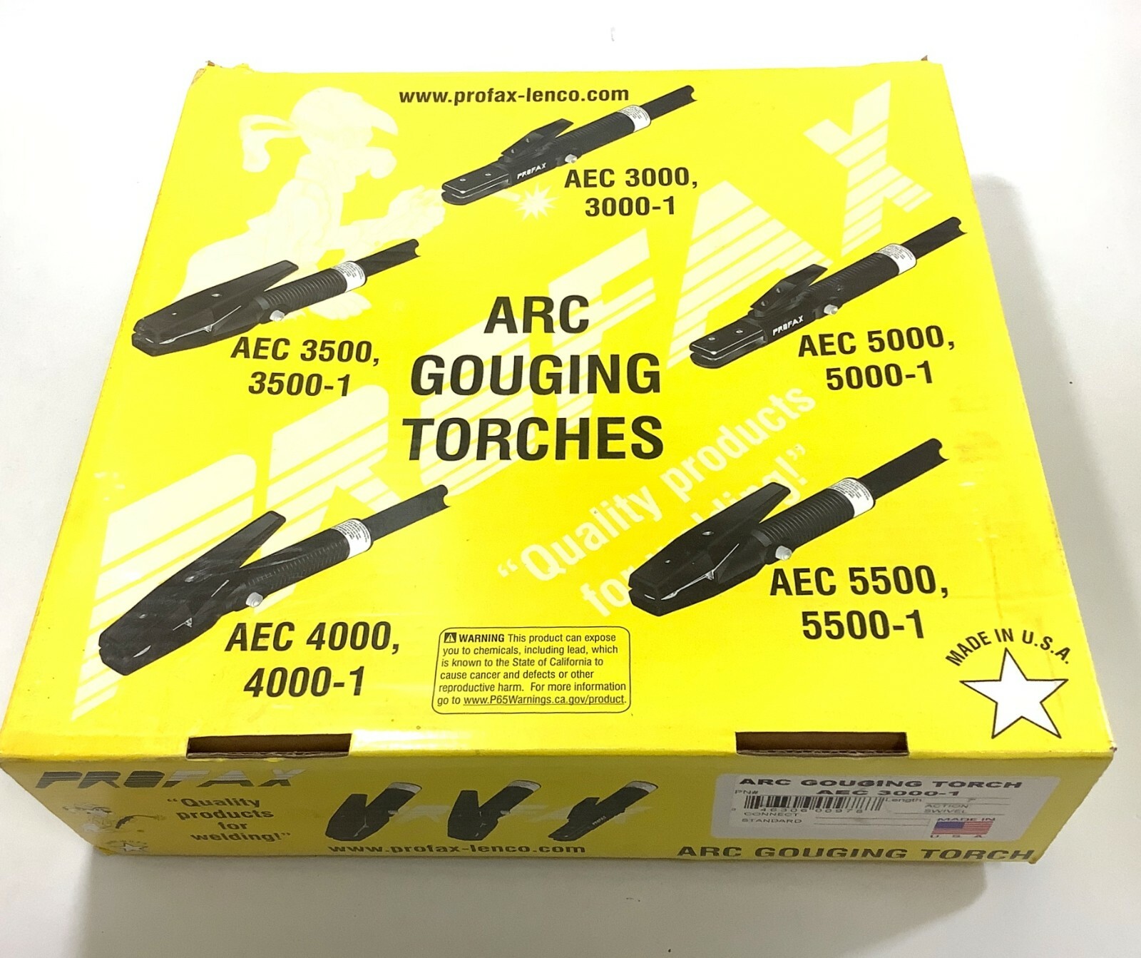 ARC GOUGING TORCH MODEL AEC-3000-1 PROFAX ACTION : SWIVEL LENGTH : 7 ...