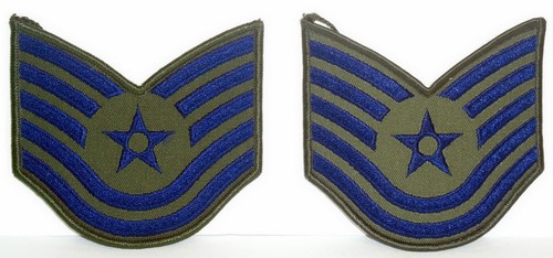 USAF US Air Force Male Technical Sergeant Chevrons Stripes Olive Drab ...