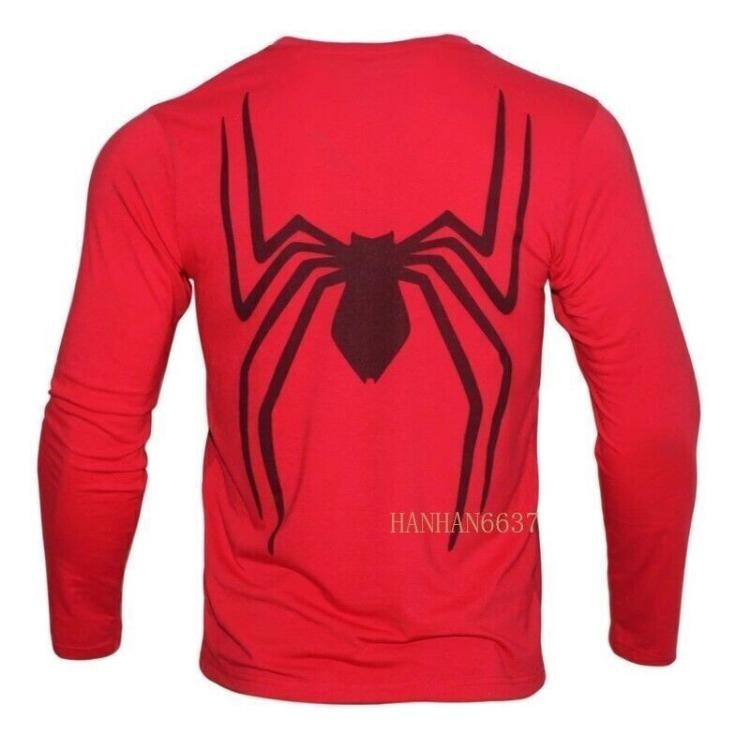 Tobey Spider-Man Spider Print Red T-shirt Thin Base Shirts Men Spider ...