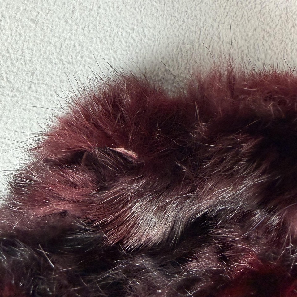 Vintage Hong Kong Womens Dyed Burgundy Red Maroon Wine Rabbit Fur Coat ...