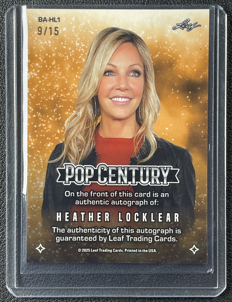 HEATHER LOCKLEAR 2025 LEAF METAL POP CENTURY #BA-HL1 PRISMATIC SILVER ...