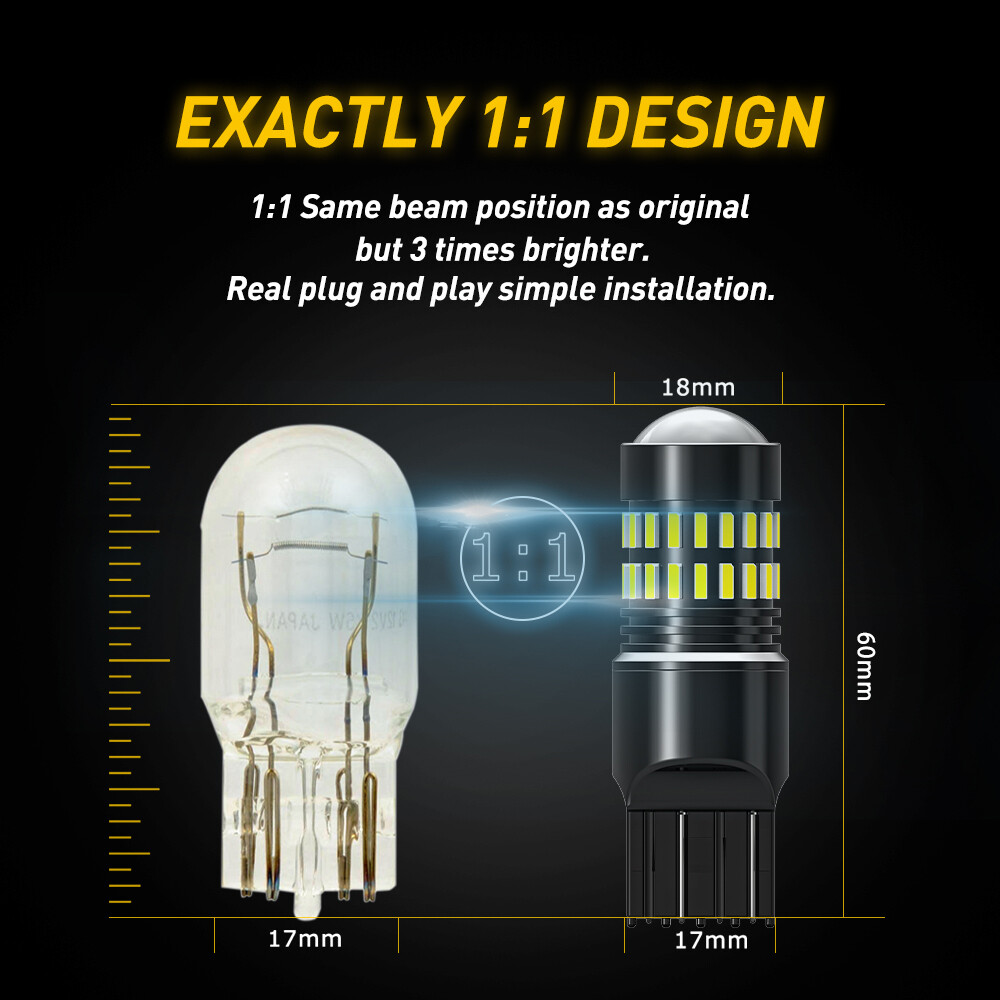 2X T20 7440 7443 W21W 48-SMD LED 48SMD Canbus Car Reverse DRL Brake ...