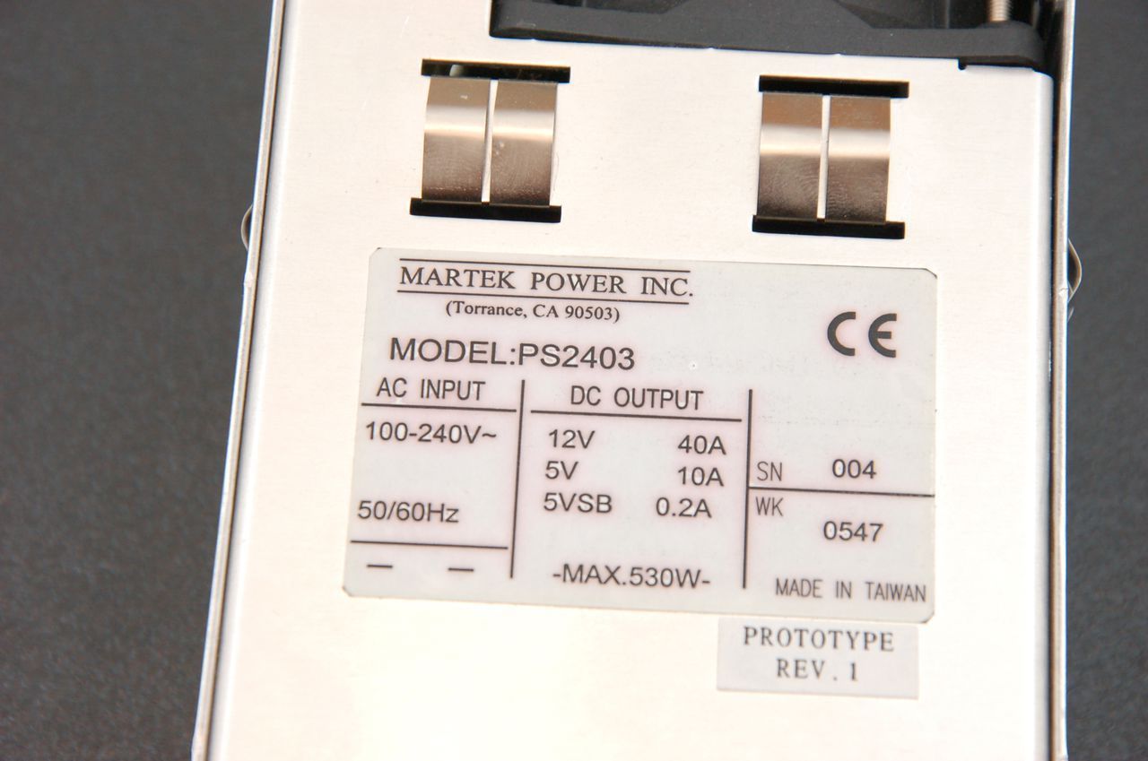 Martek Power Inc PS2403 Modular Equipment Power Supply 530W 12V 40A 5V ...