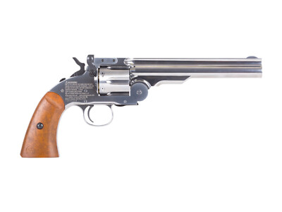 (NEW) Schofield No. 3 Nickel CO2 BB Revolver with Polymer Faux Wood and ...
