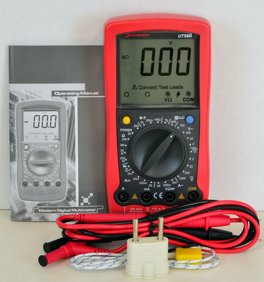 Sinometer UT58B Digital AC DC Multimeter Voltage Current Temp Ohm | eBay