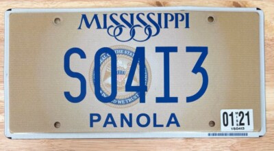 Mississippi VANITY License Plate SO4I3 | eBay