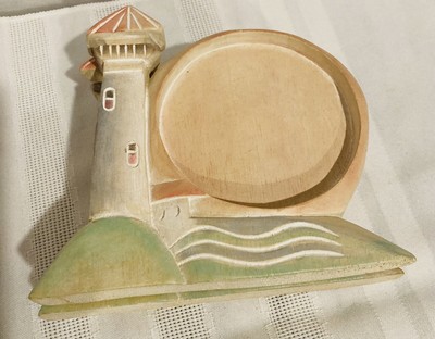 Nautical Wooden Coasters Lighthouse Set Of 4 Beach 5.5” H X 6” W | eBay
