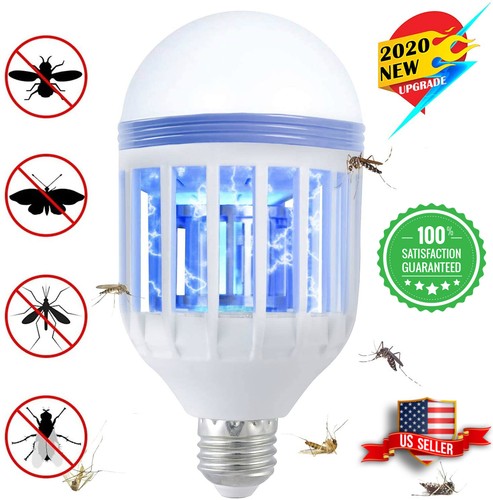 Bug Zapper Light Bulb Mosquito Lamp LED Fly Trap Killer Indoor Outdoor ...