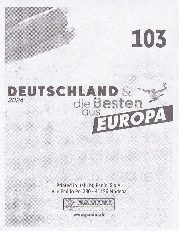 Panini 2024 Allemagne & le Meilleur Em Sticker Numéro 103 Chris Führich ...