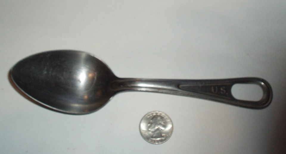 LARGE VINTAGE U.S. ARMY MILITARY SPOON SILCO STAINLESS FLATWARE | eBay