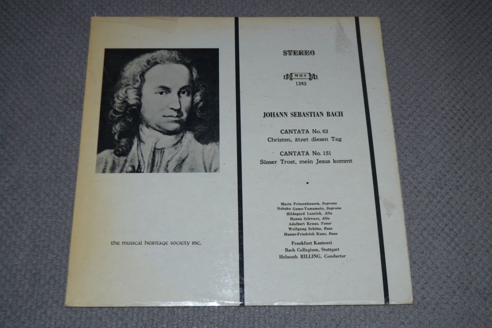 J.S. Bach~Cantata No. 63 & Cantata No. 151~Helmuth Rilling~MHS 1343 ...