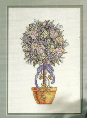 Summer Flower Topiary Cross Stitch Pattern CHART removed from a magazine | eBay