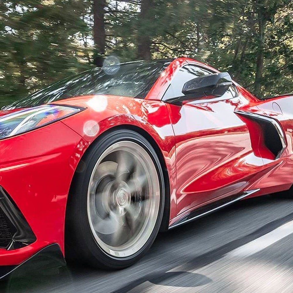 2X CARBON FLASH Side Skirts For 2020-2023 Corvette C8 Rocker Panel GM ...