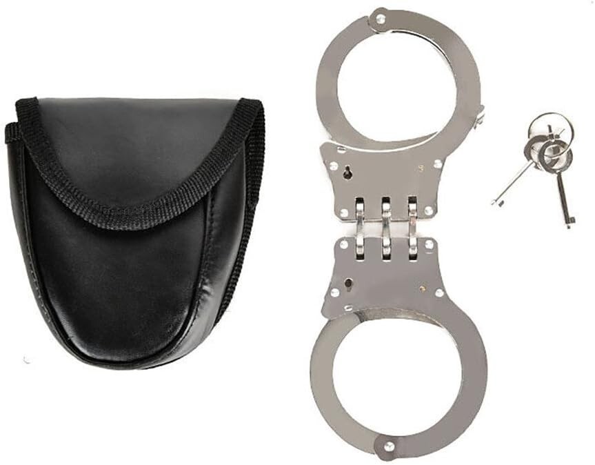 Handcuffs Security Heavy Duty Hinged Metal Police Style Speed cuffs ...