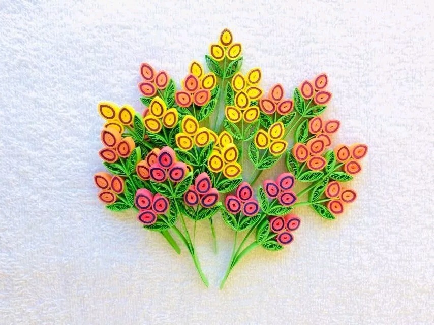 Paper Quilling DIY beautiful handmade flower buds branch 15 lot ...