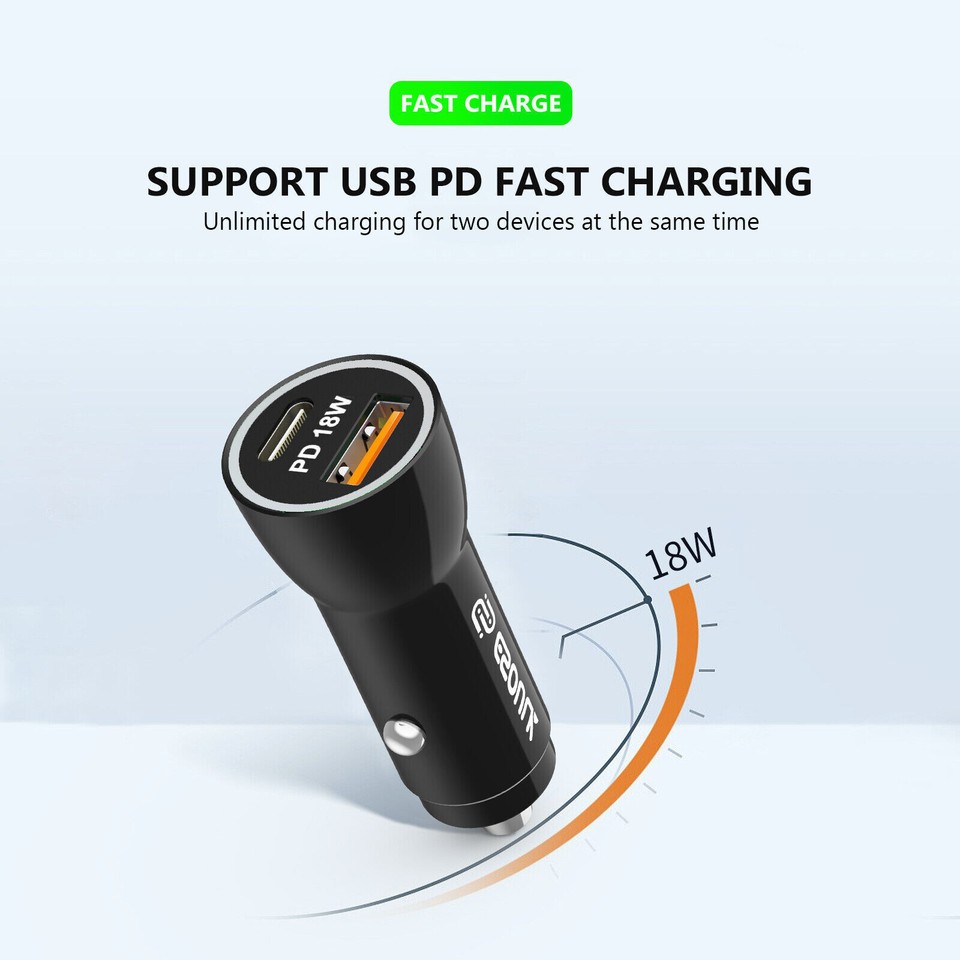 For Schok Volt SV55 SV55216 Car Charger PD & USB-A w 3ft C to C Cable ...