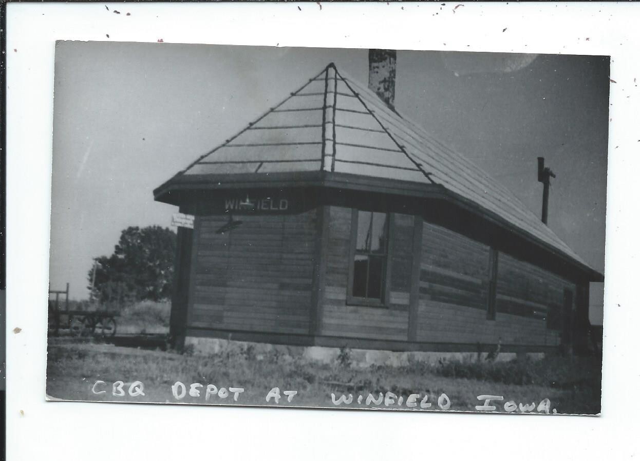 Real Photo Postcard Post Winfield Iowa Ia Depot Reprint | eBay