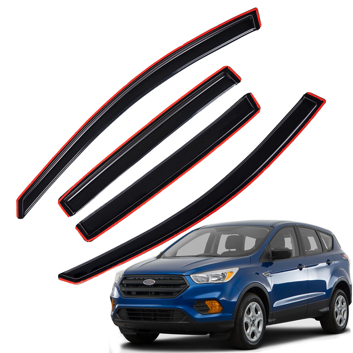 For 2013-2019 Ford Escape In-Channel Mount Window Visors Vent Shade ...