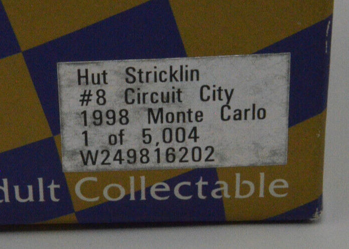 Hut Stricklin # 8 Circuit City Action 1/24 1998 Monte Carlo 1/5004 | eBay