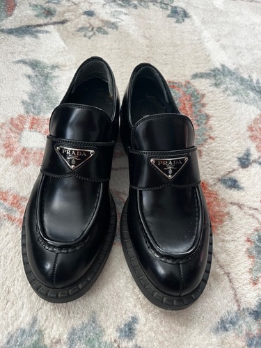 PRADA Viral Women Brushed Leather Loafers | eBay