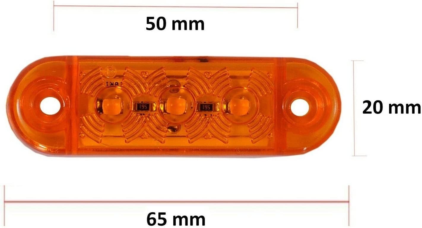 10 Pcs Led Side Marker Lights Lamps Orange Amber Truck Lorry Lgv Hgv ...